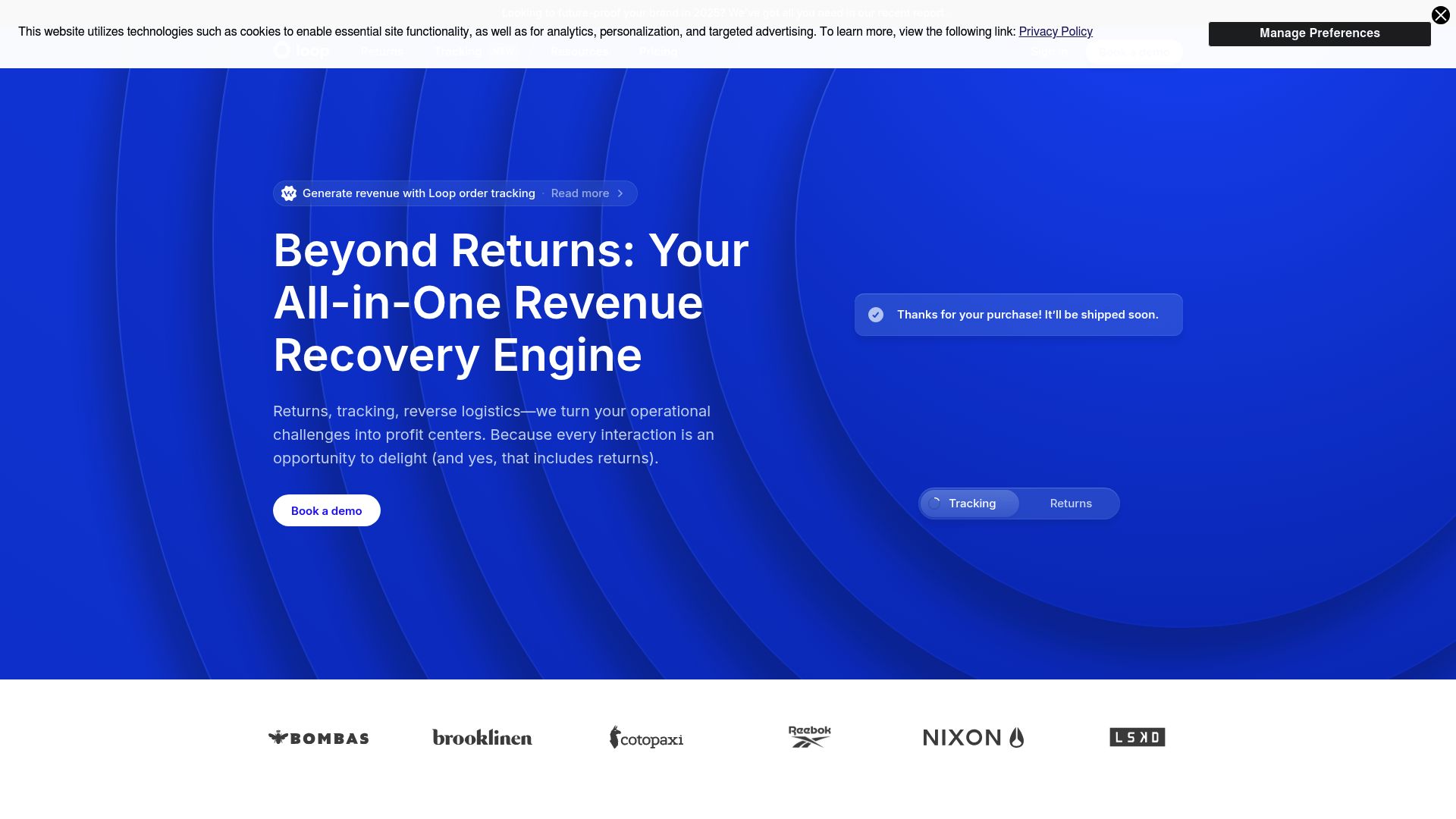 Loop Returns - Automated returns management boosting exchanges and sales.