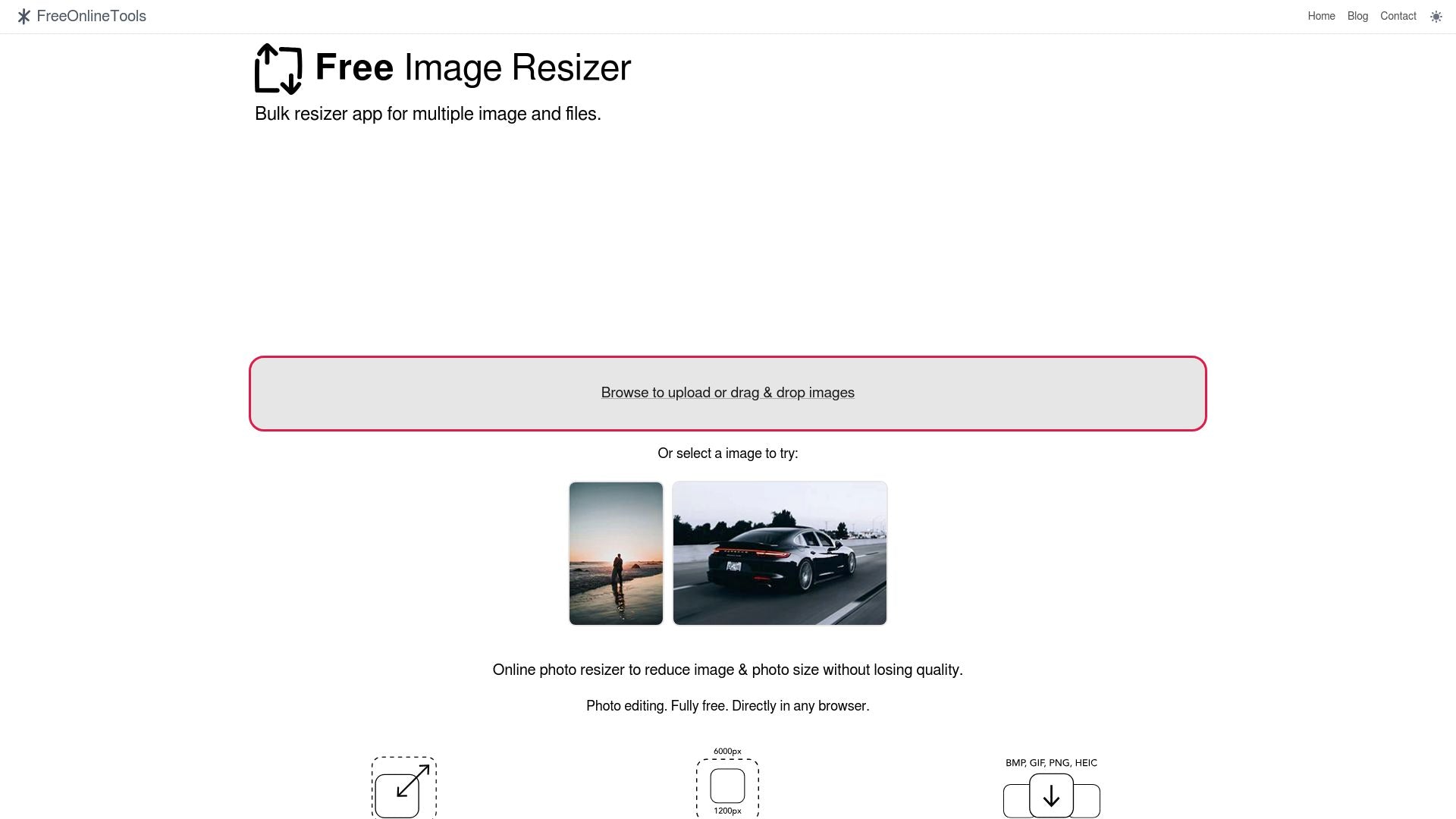 Free Image Resizer - Resize images online without quality loss.