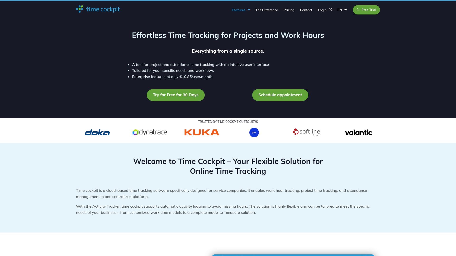 Time Cockpit - A cloud-based time tracking software for service companies.