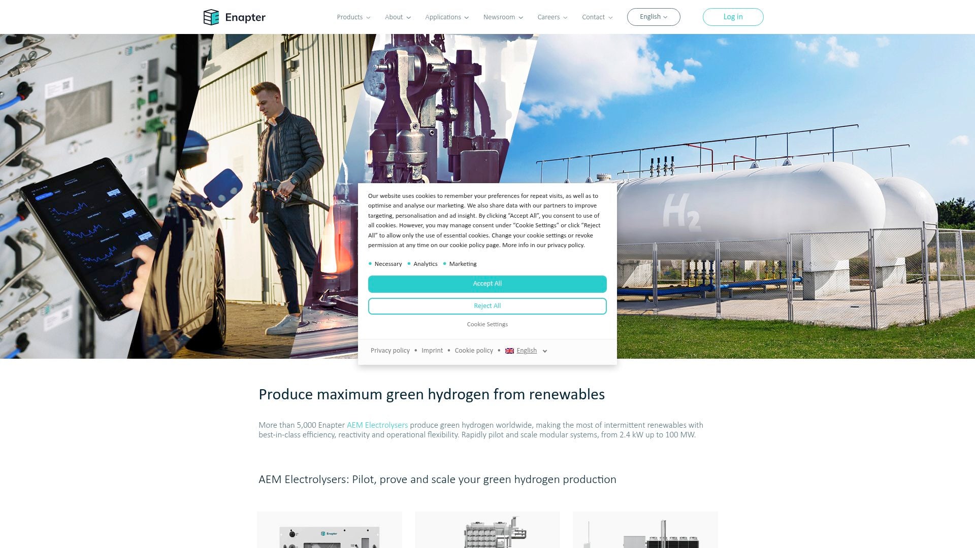 AEM Electrolysers - Efficiently convert renewables into green hydrogen.