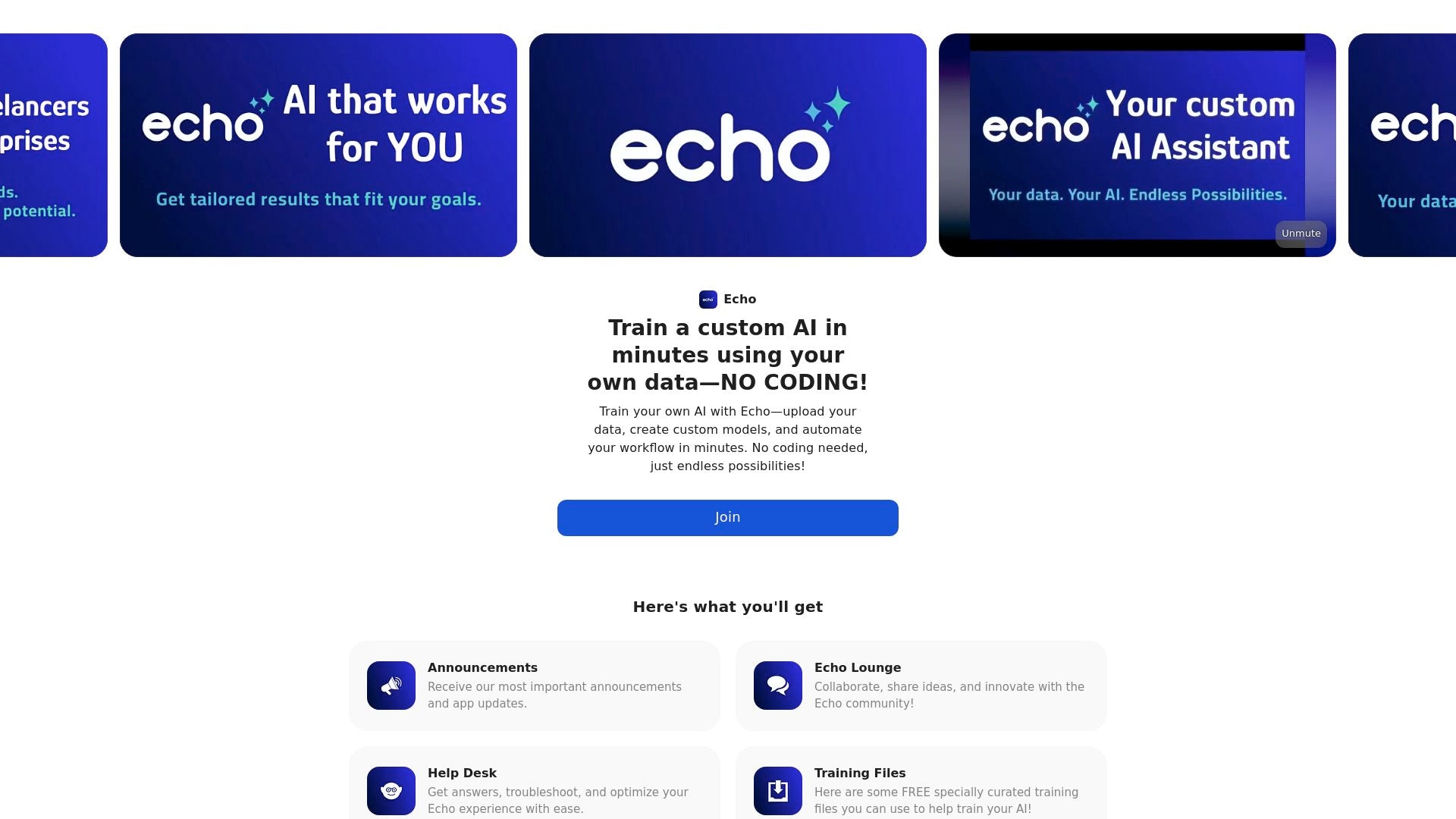 Echo - Train custom AI models effortlessly with Echo.