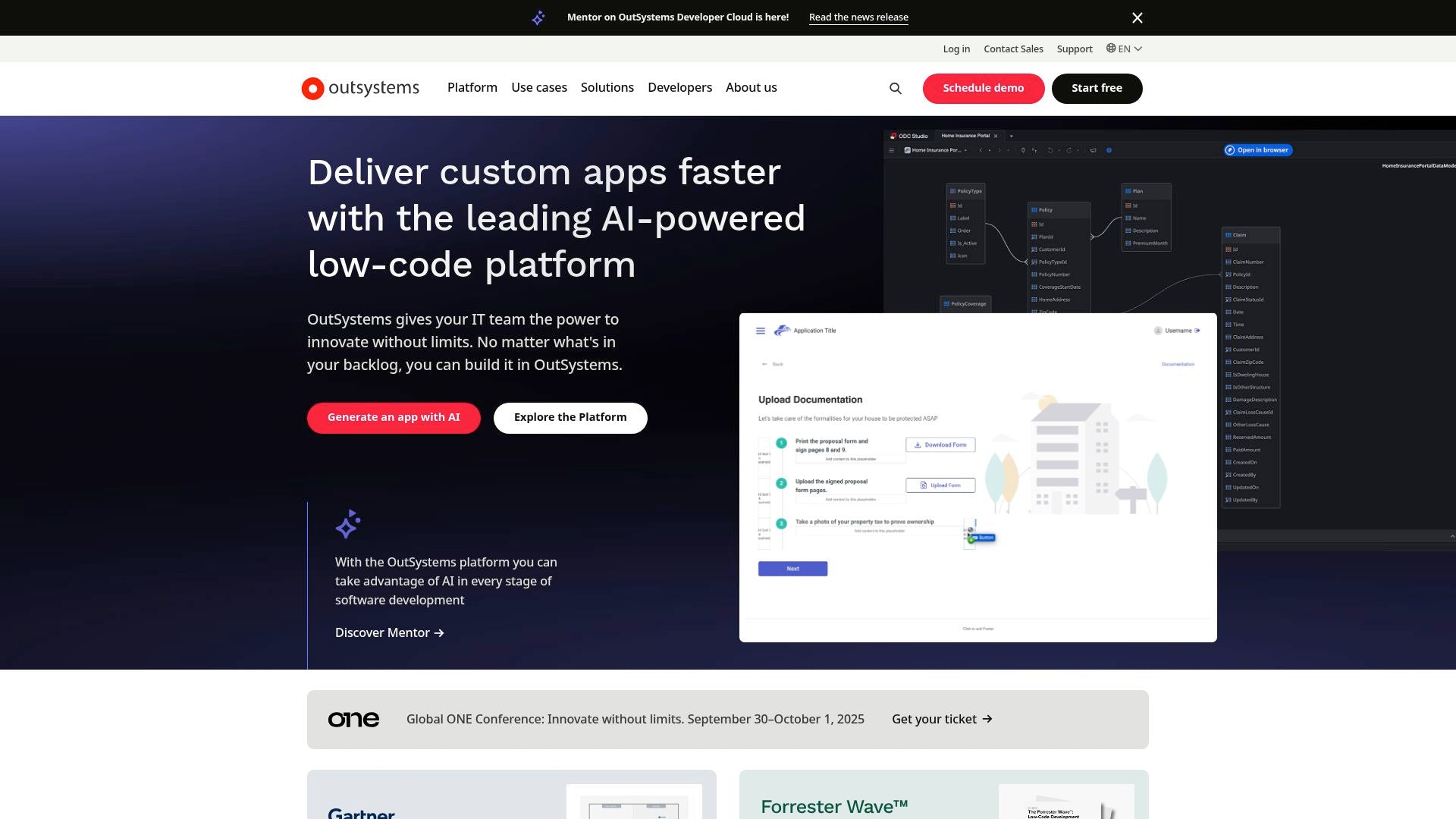 OutSystems - Low-code platform accelerates app development.