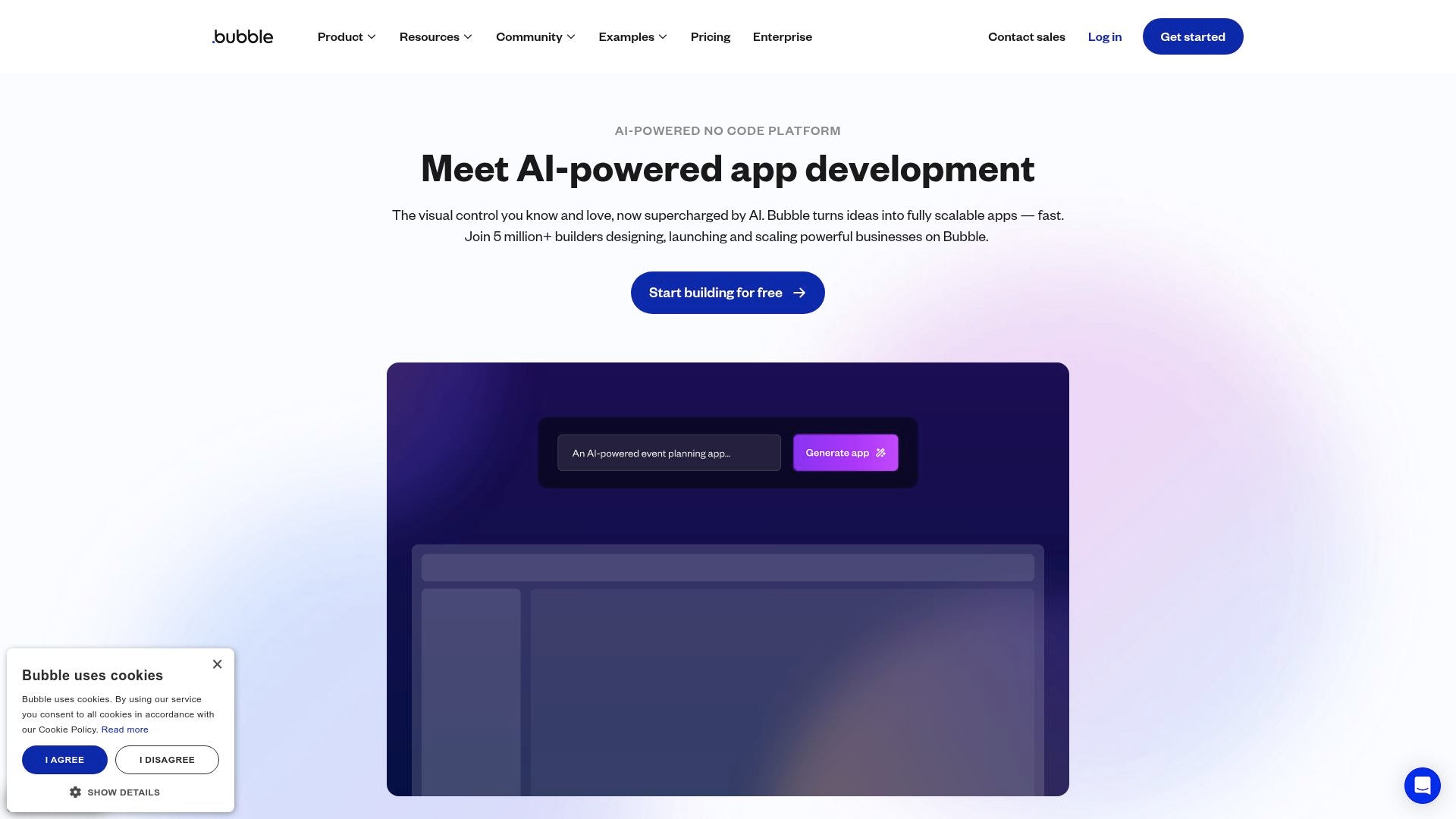 Bubble - Build apps visually without code using Bubble's no-code platform.