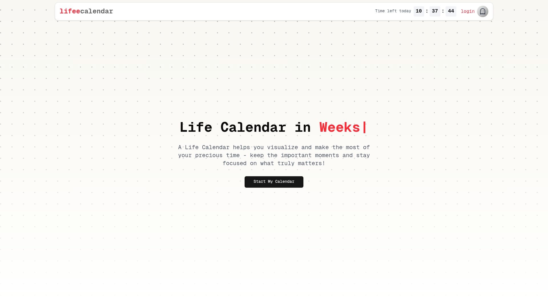 Life Calendar - Visualize and manage time with Life Calendar, track ...