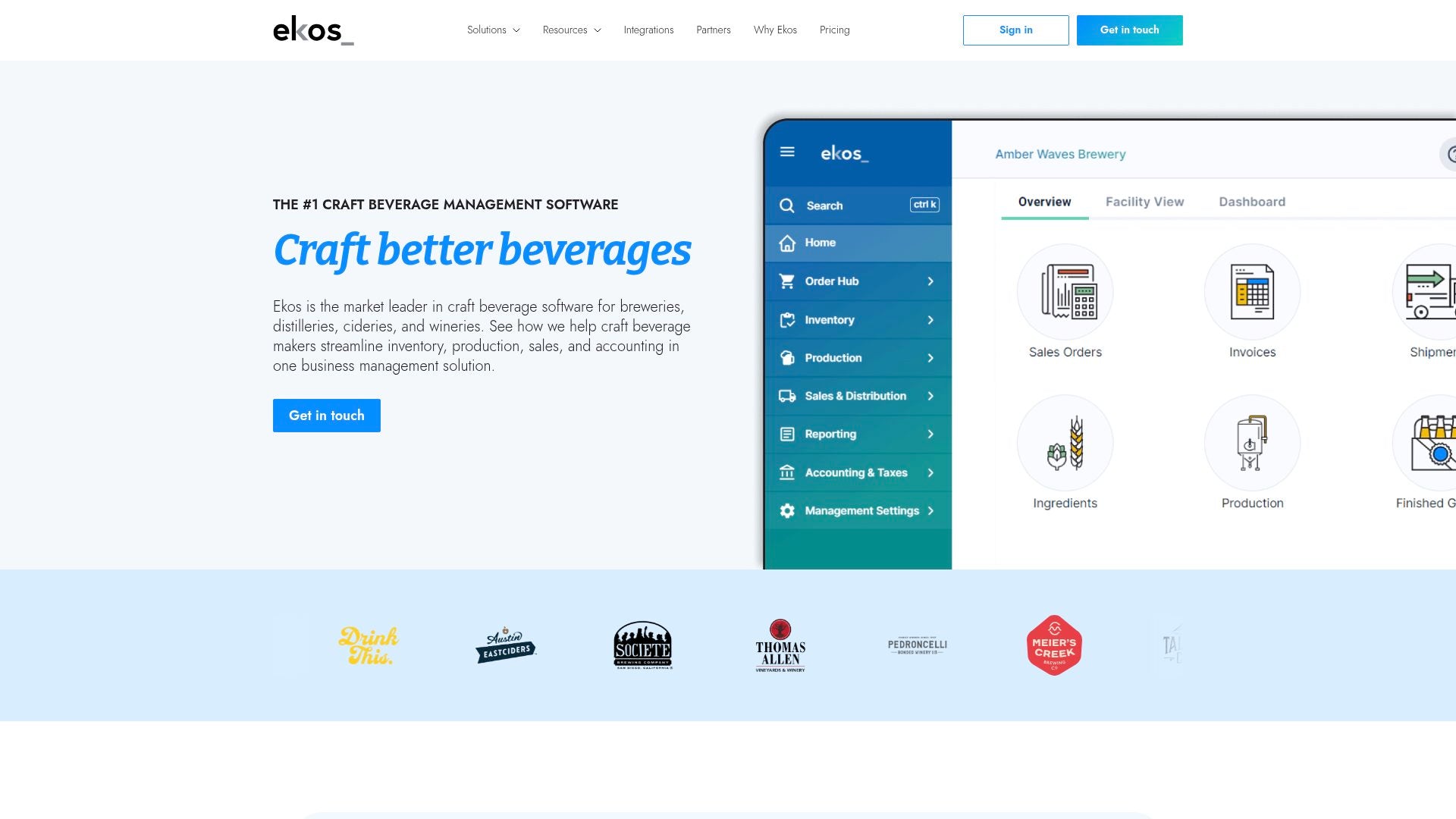 Ekos - Ekos simplifies beverage management for craft producers.