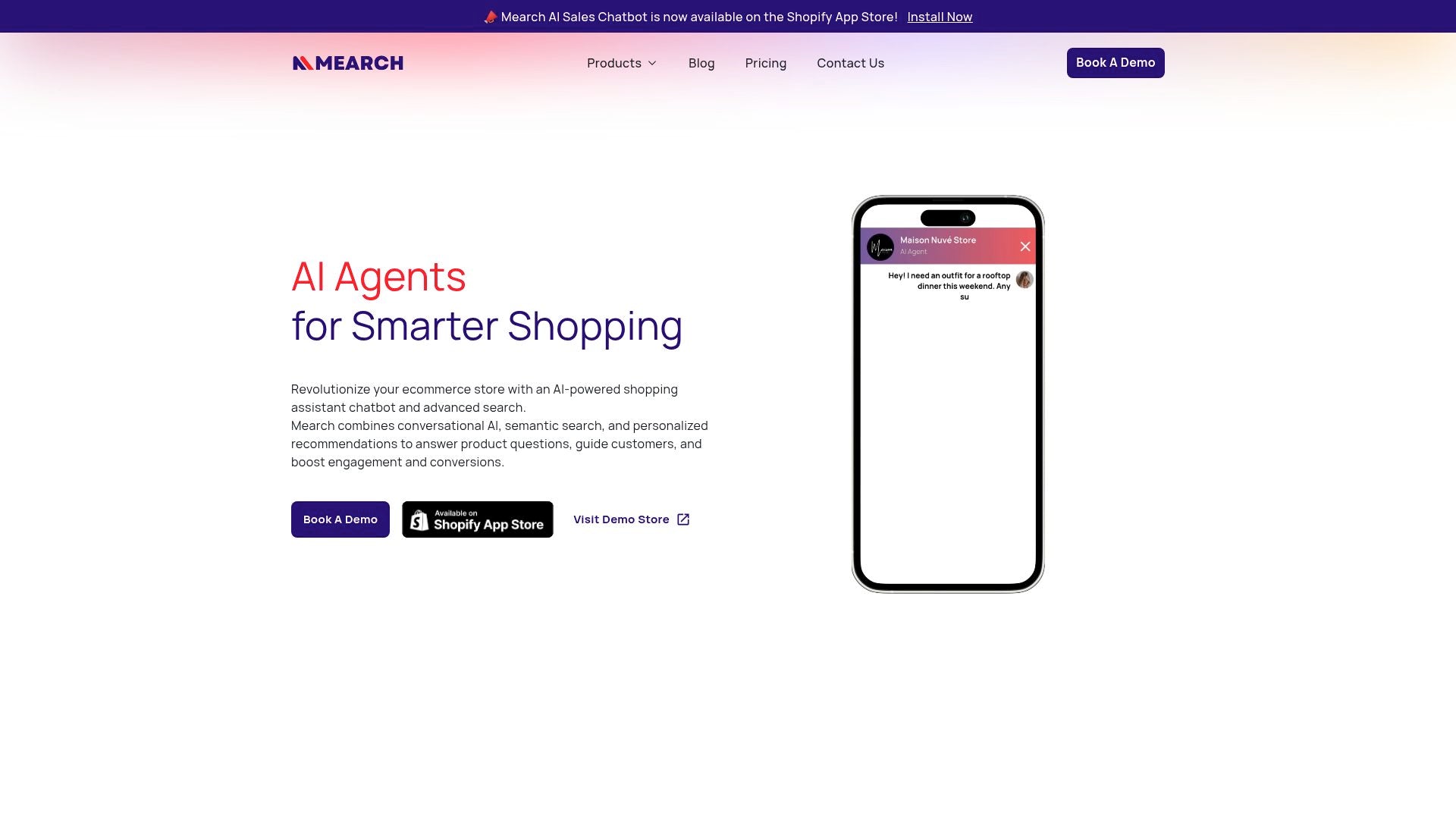 Mearch AI - AI-powered search engine for e-commerce platforms.