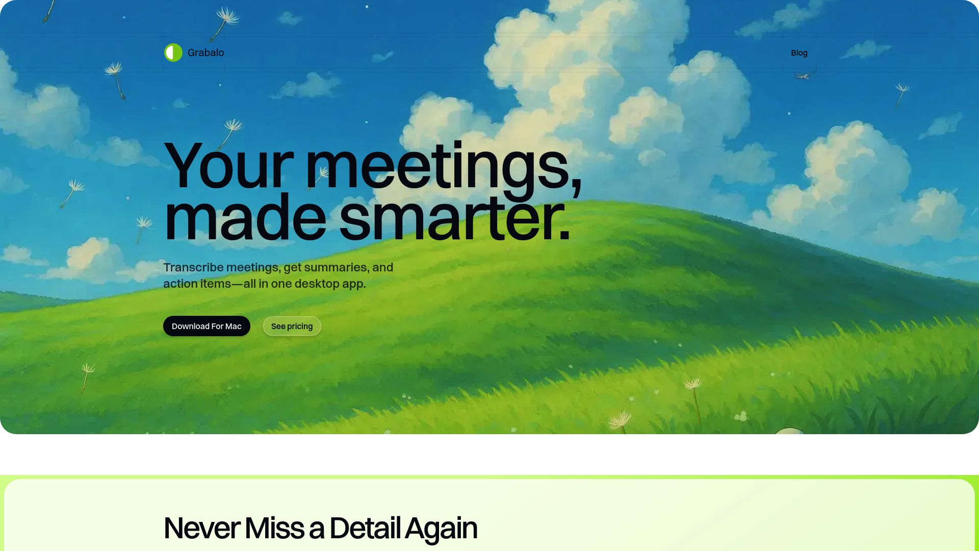 Grabalo - AI-driven app for smarter meeting notes.